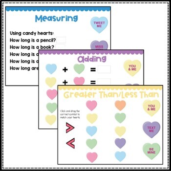 Digital Valentine Candy Heart Math Google Slide and Power Point - A ...