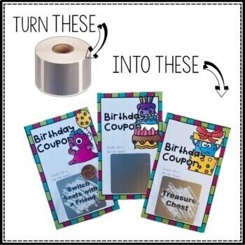 Scratch Off Birthday Reward Prize Coupons Editable BW and Color ...