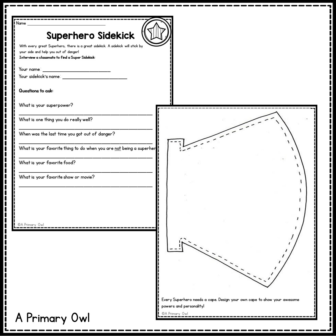Back to School Superhero Activities - A Primary Owl