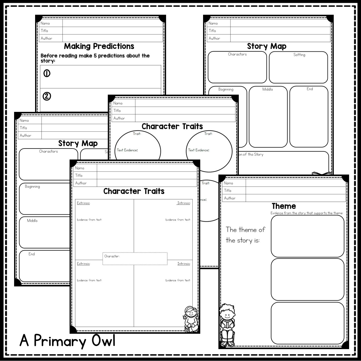 Fiction and Non-Fiction Reading Response Graphic Organizers - A Primary Owl