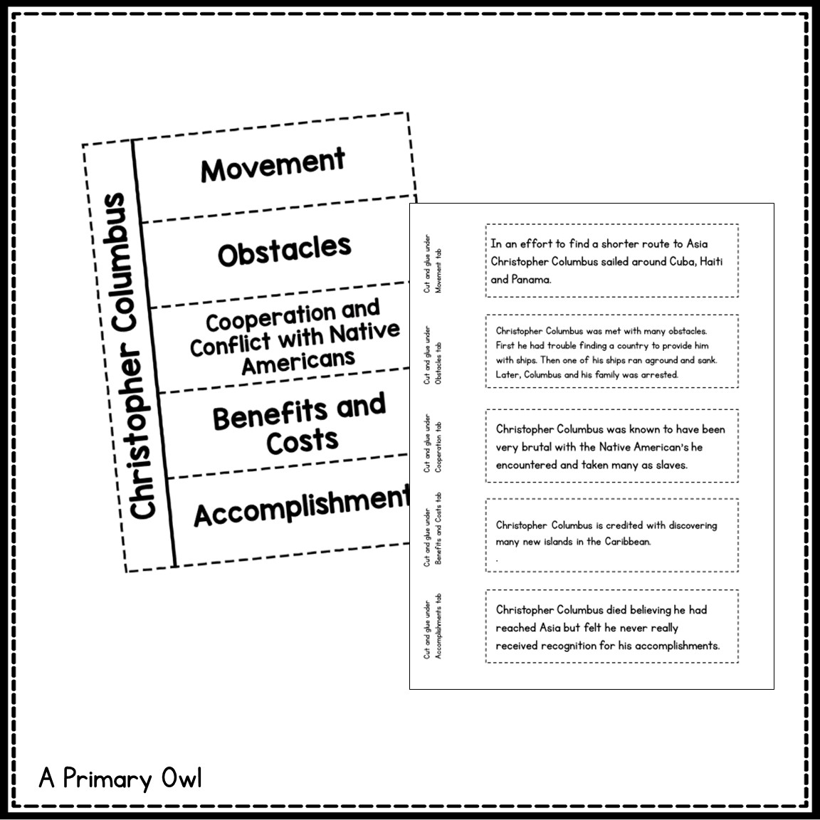 3rd Grade European Explorers Interactive Notebook - A Primary Owl