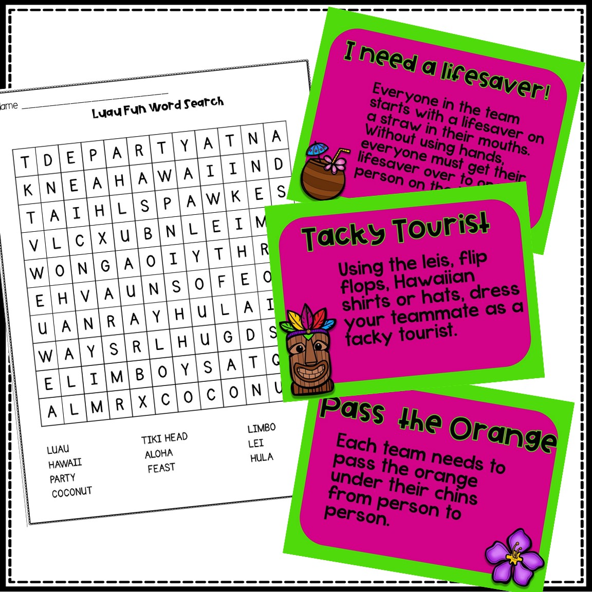 Minute to Win It Luau Style - A Primary Owl