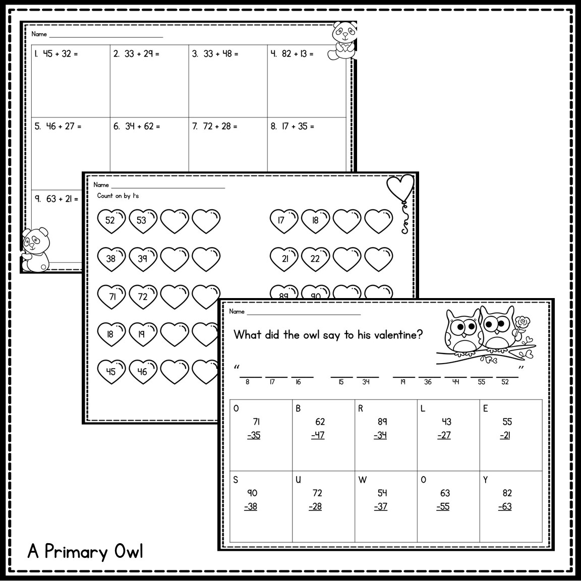 February Math Worksheets Word Problems Addition and Subtraction Skip ...