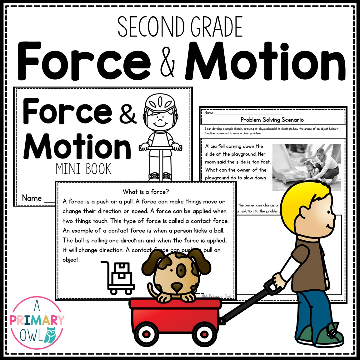 Force and Motion Unit with Mini Book STEM Projects Worksheets - A ...