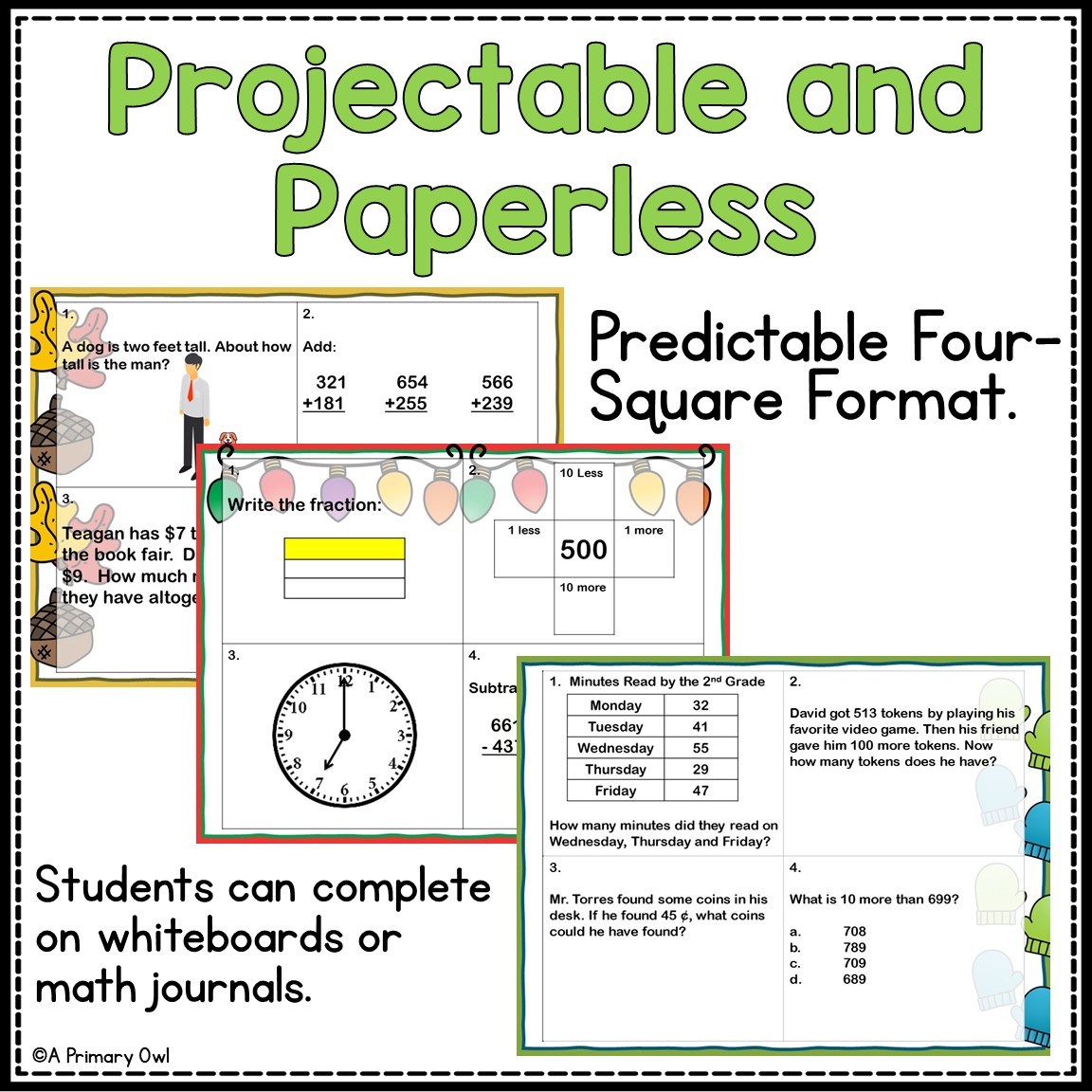 Second Grade Daily Math Spiral Review Morning Work FULL YEAR Bundle - A ...