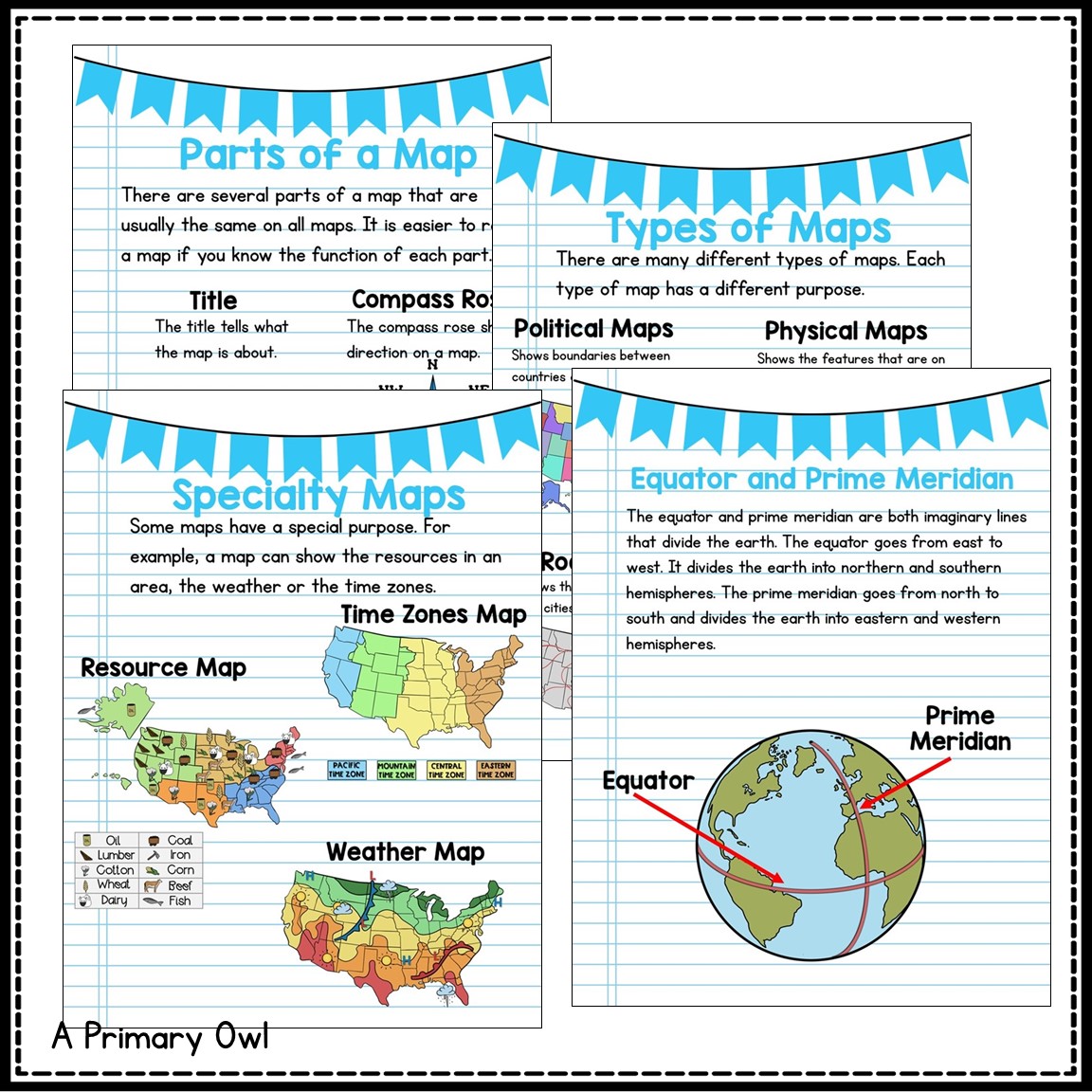 Maps and Globes Digital Interactive Notebook PowerPoint Google Slides ...