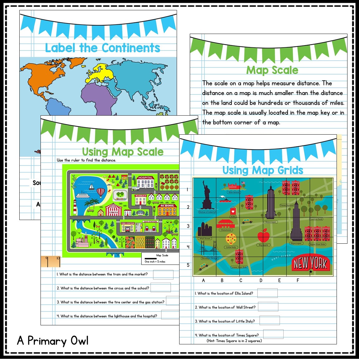 Maps and Globes Digital Interactive Notebook PowerPoint Google Slides ...