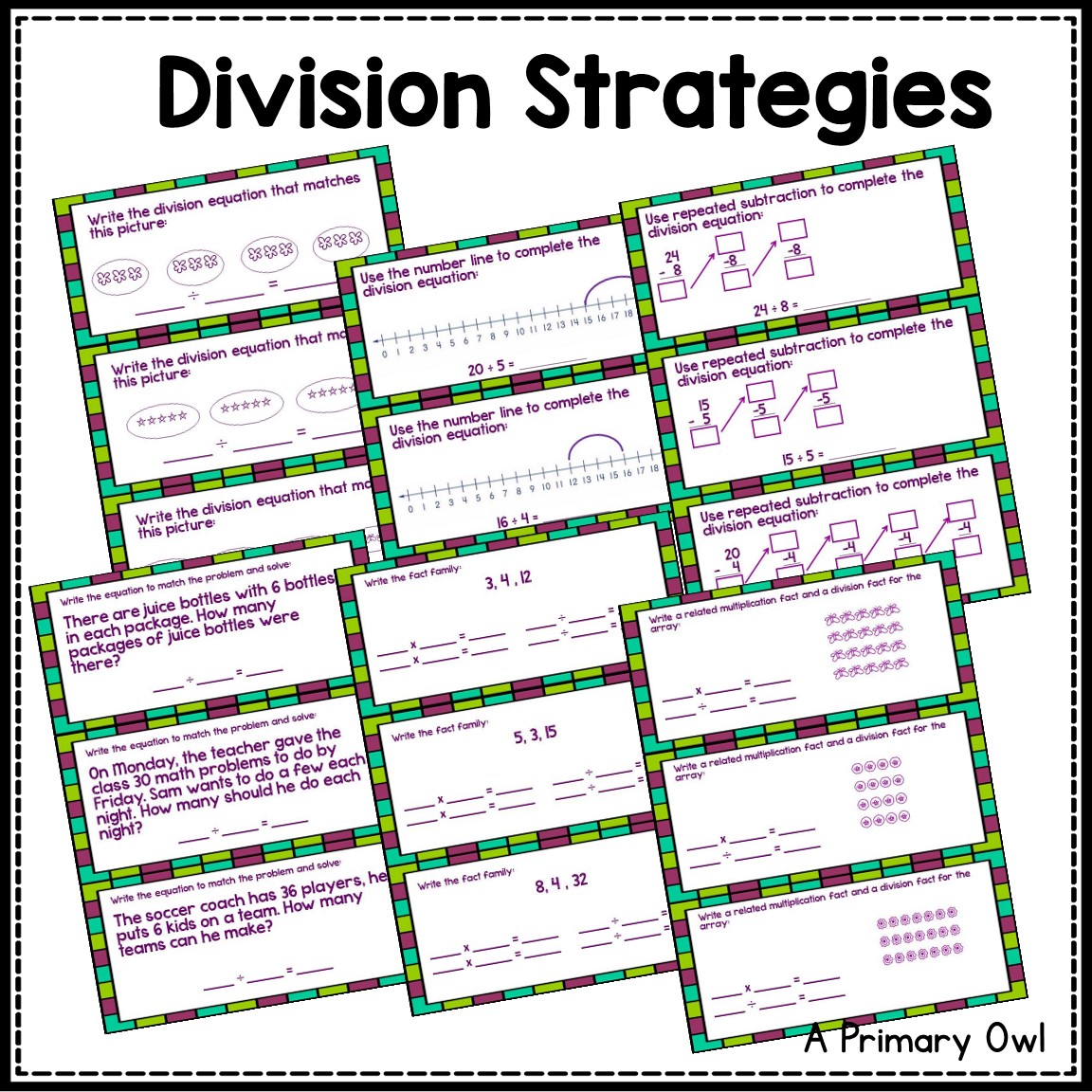 Division Strategies: Task Cards - A Primary Owl