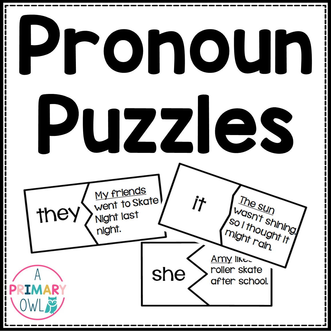 Word Work Pronoun Puzzles A Primary Owl Word Work Pronoun Puzzles A Primary Owl