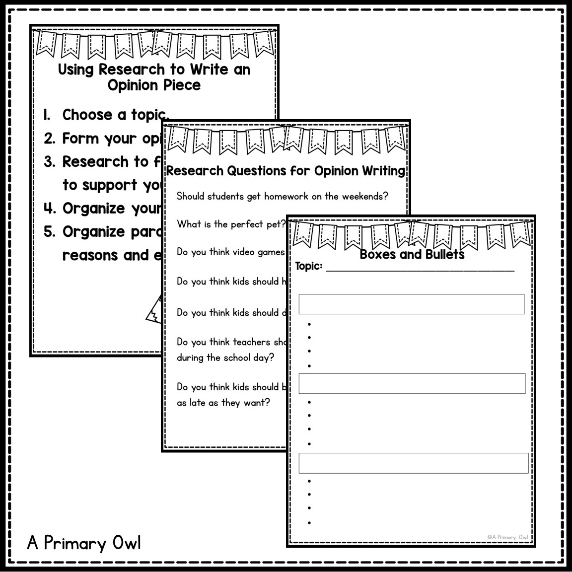 Opinion Writing Unit SECOND GRADE graphic organizers posters writing ...