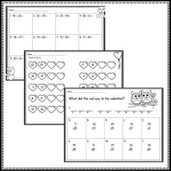February Math Worksheets Word Problems Addition and Subtraction Skip ...