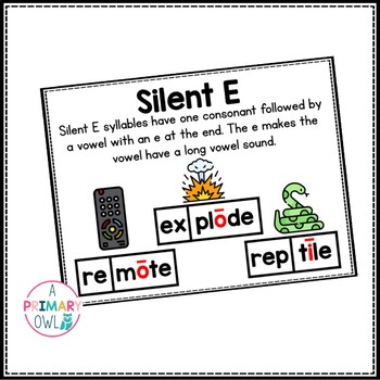 Two Syllable VCe Silent E Long Vowel Syllable Puzzles with Poster - A ...