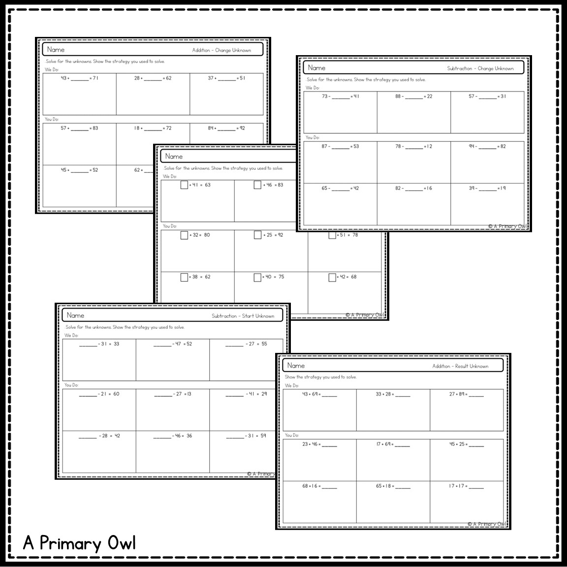 Three-Digit Addition and Subtraction Strategy Posters Word Problems - A ...